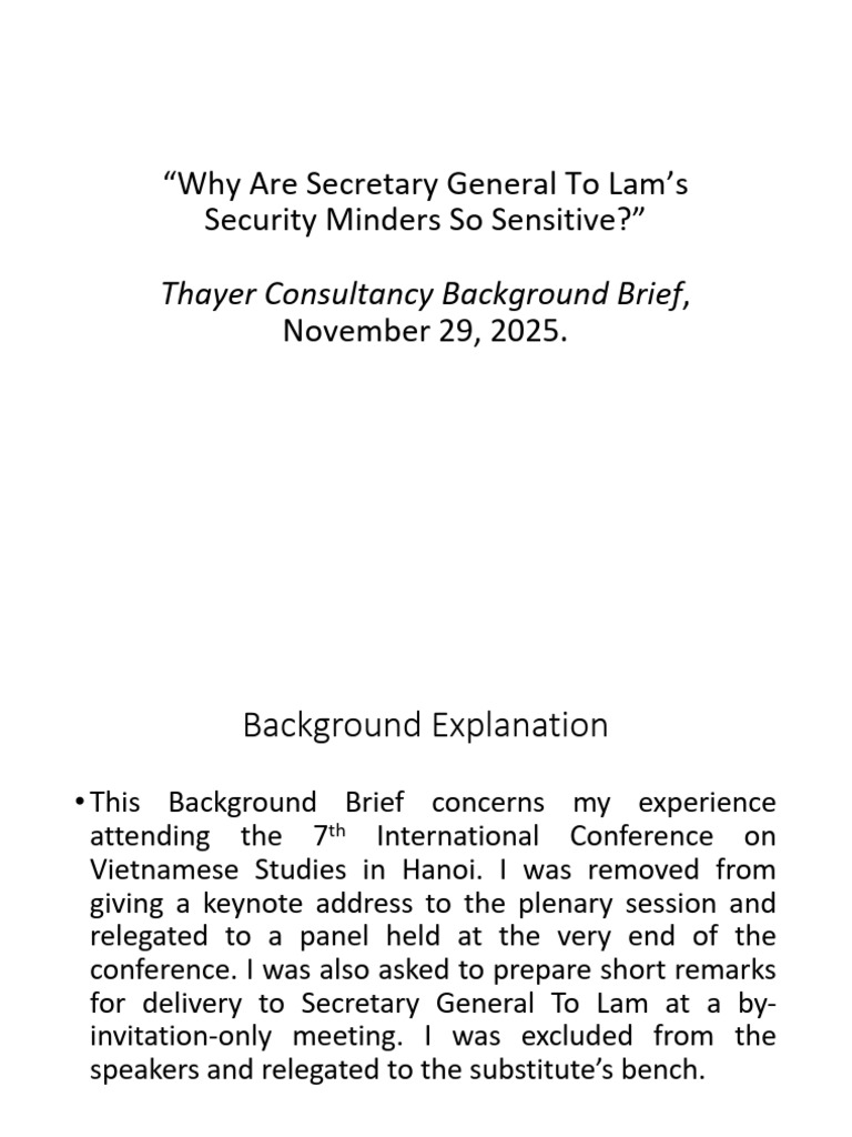 Why Are Secretary General to Lam’s Security Minders So Sensitive | PDF ...