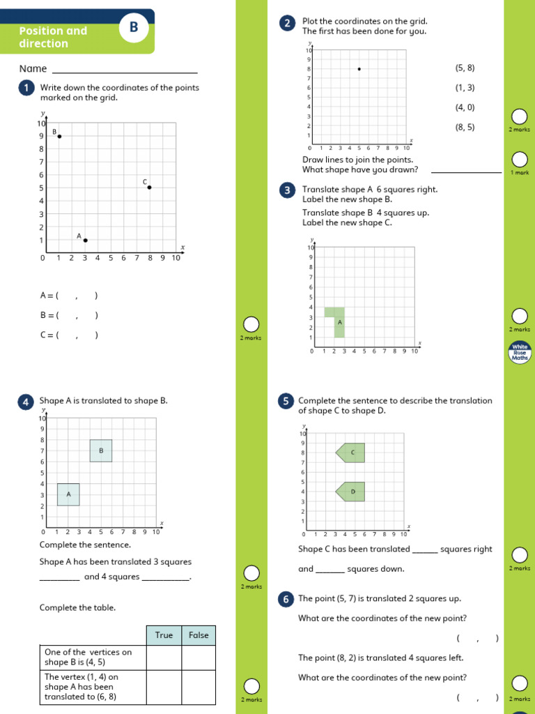 Y4SumEoB6 - Position and Direction B | PDF | Vertex (Graph Theory ...