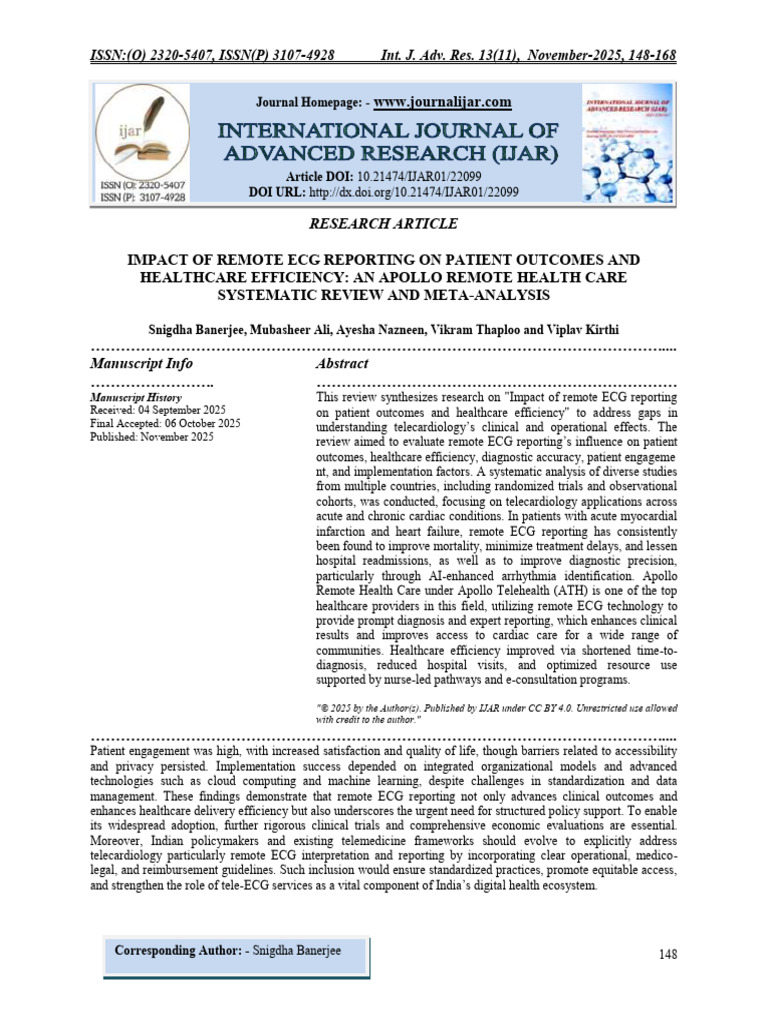 Impact of Remote Ecg Reporting On Patient Outcomes and Healthcare ...