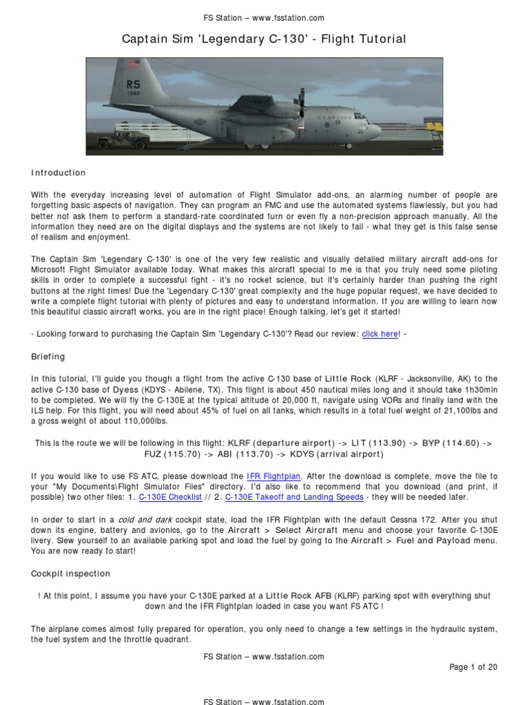 Tutorial C 130 | PDF | Takeoff | Transponder (Aeronautics)