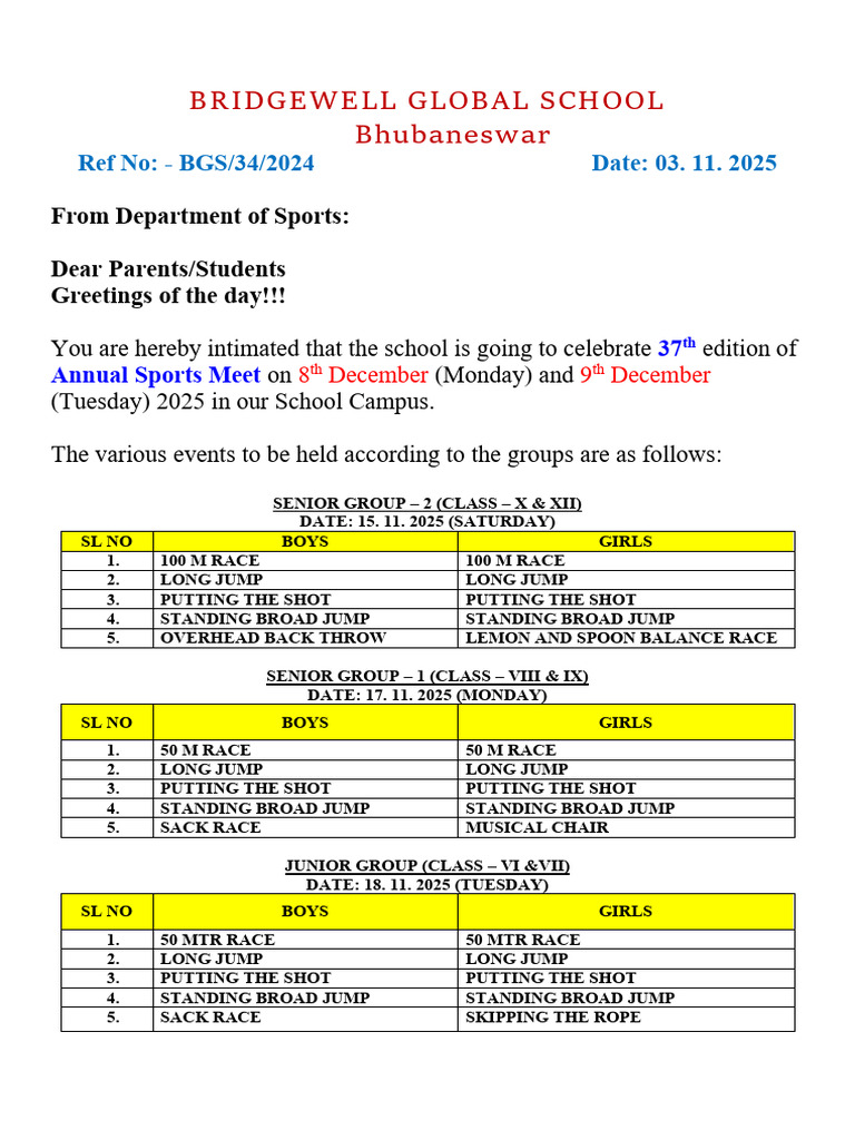Notice For The Students | PDF