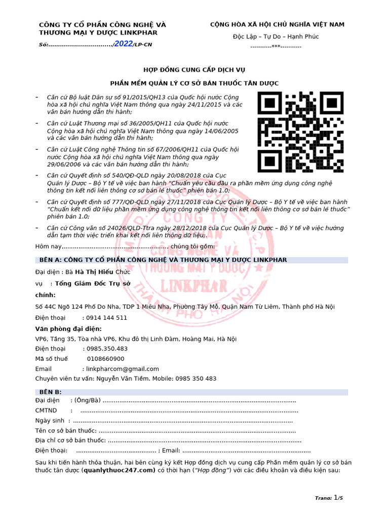 Hop Dong 1 | PDF