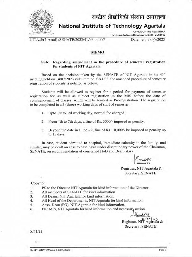 Memo_Procedure_Registration | PDF