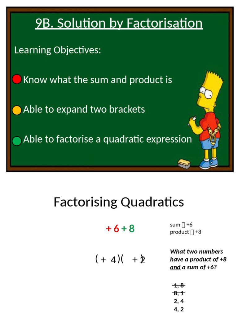 3.4 Factorising Quadratics | PDF | Algebra | Elementary Mathematics
