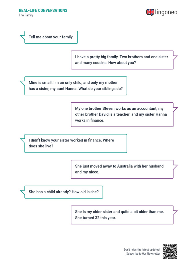 Family Conversations in English | PDF