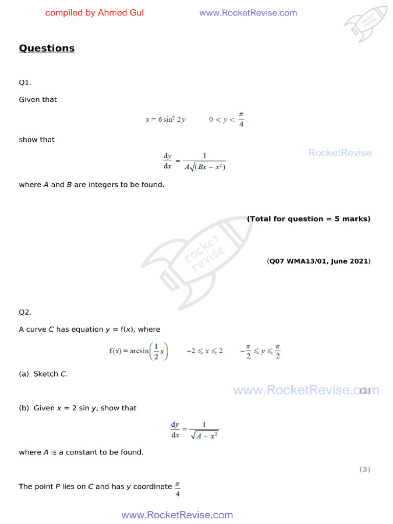 Ial p3 Trig Differentiation | PDF