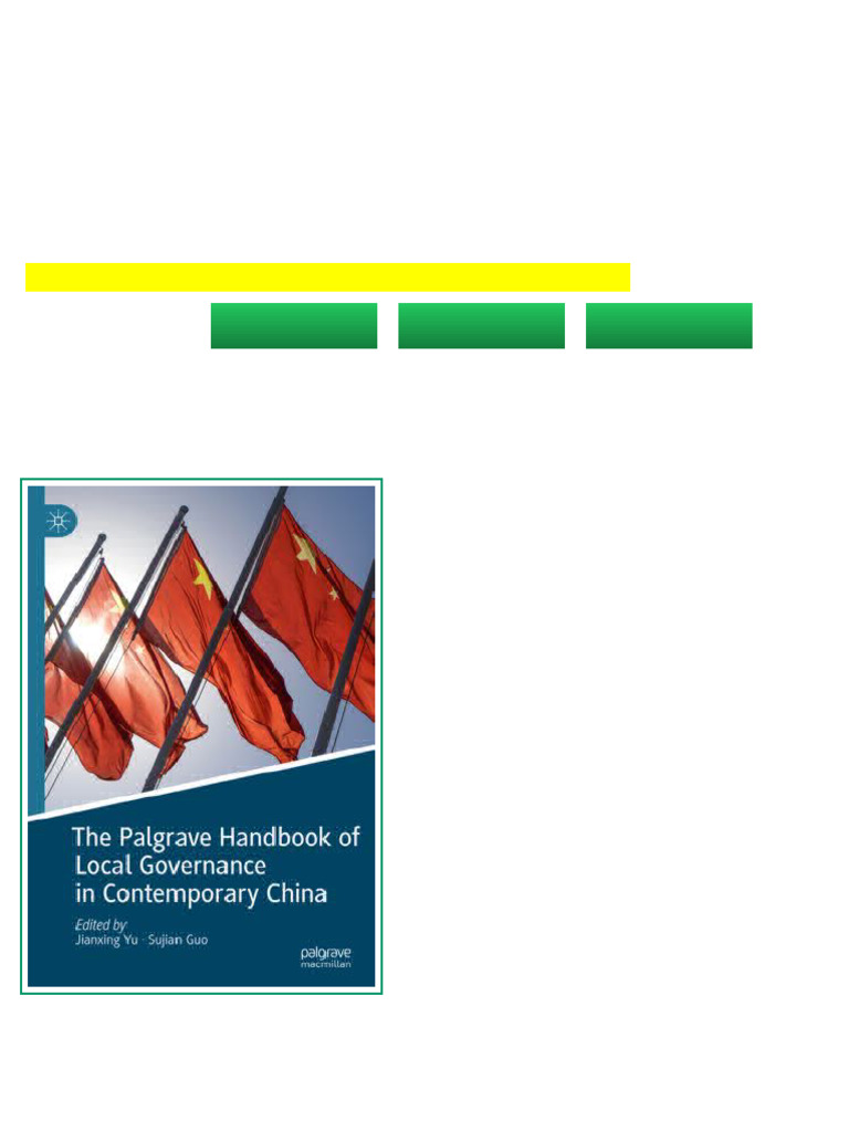 (Ebook) The Palgrave Handbook of Local Governance in Contemporary China by Jianxing Yu, Sujian ...
