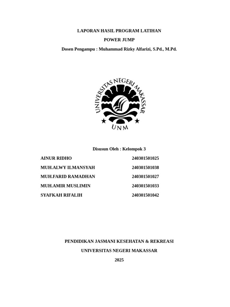 Hasil Program Latihan Power Jump 8 Minggu | PDF