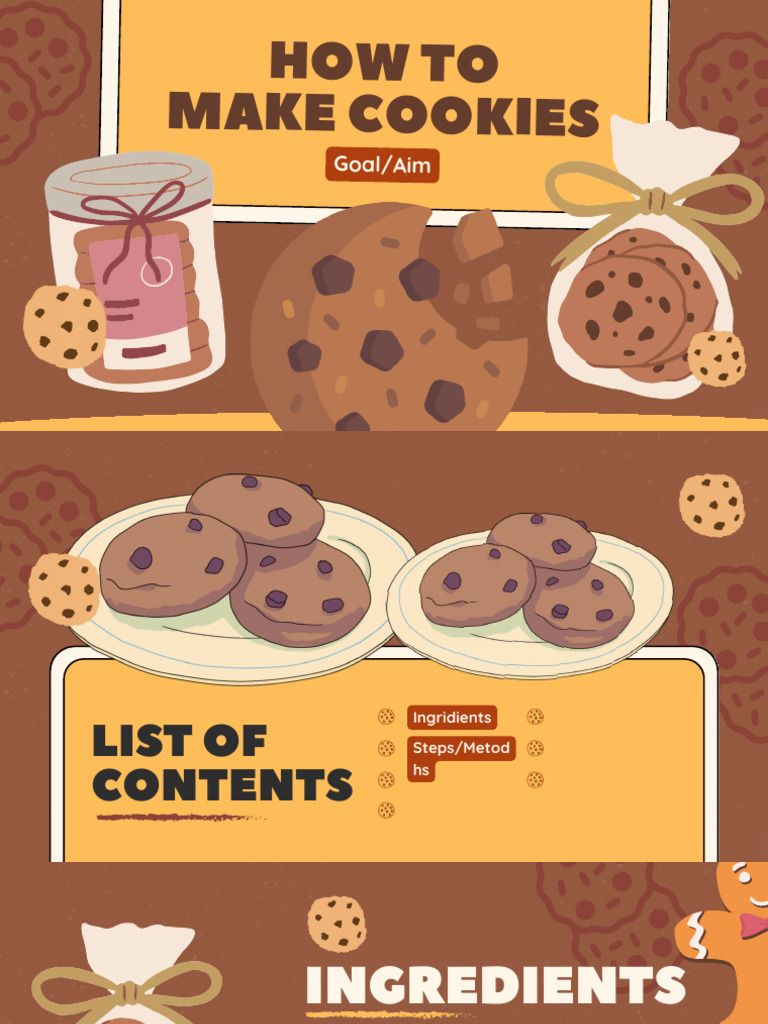 Brown and Yellow Illustrative How To Make Cookies Presentation ...
