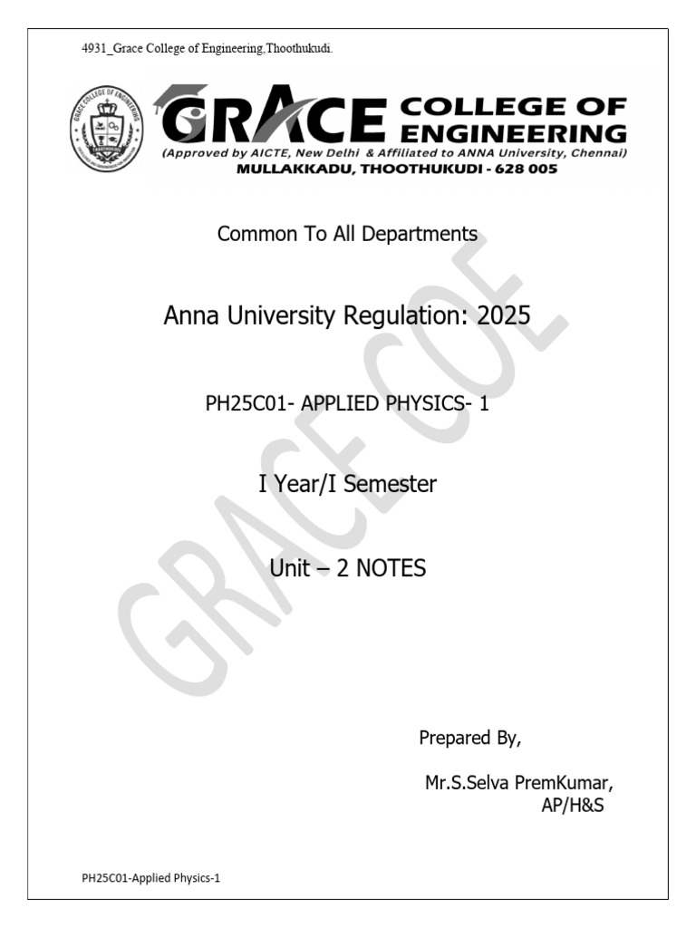 Applied Physics 1 Notes for Engineering | PDF