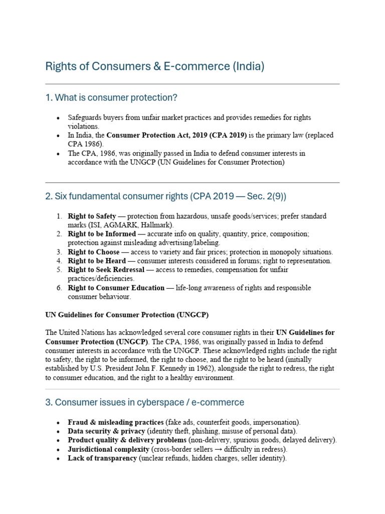 Unit 5 - Consumer Protection | PDF | Consumer Protection | E Commerce