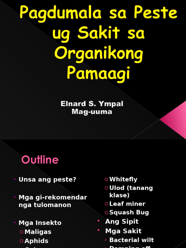 Pagdumala sa Sakit ug Peste sa Organikong Pamaagi | PDF