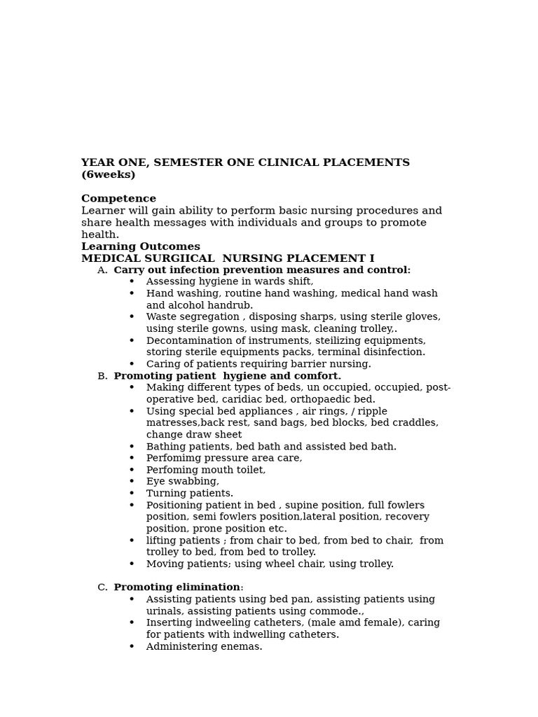 Year One Care 1 Rotation | PDF | Intravenous Therapy | Medicine