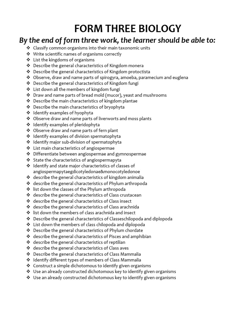 Form 3 Biology | PDF | Ecosystem | Leaf