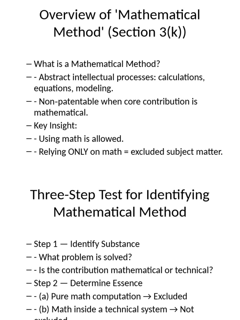 Mathematical Method Presentation | PDF