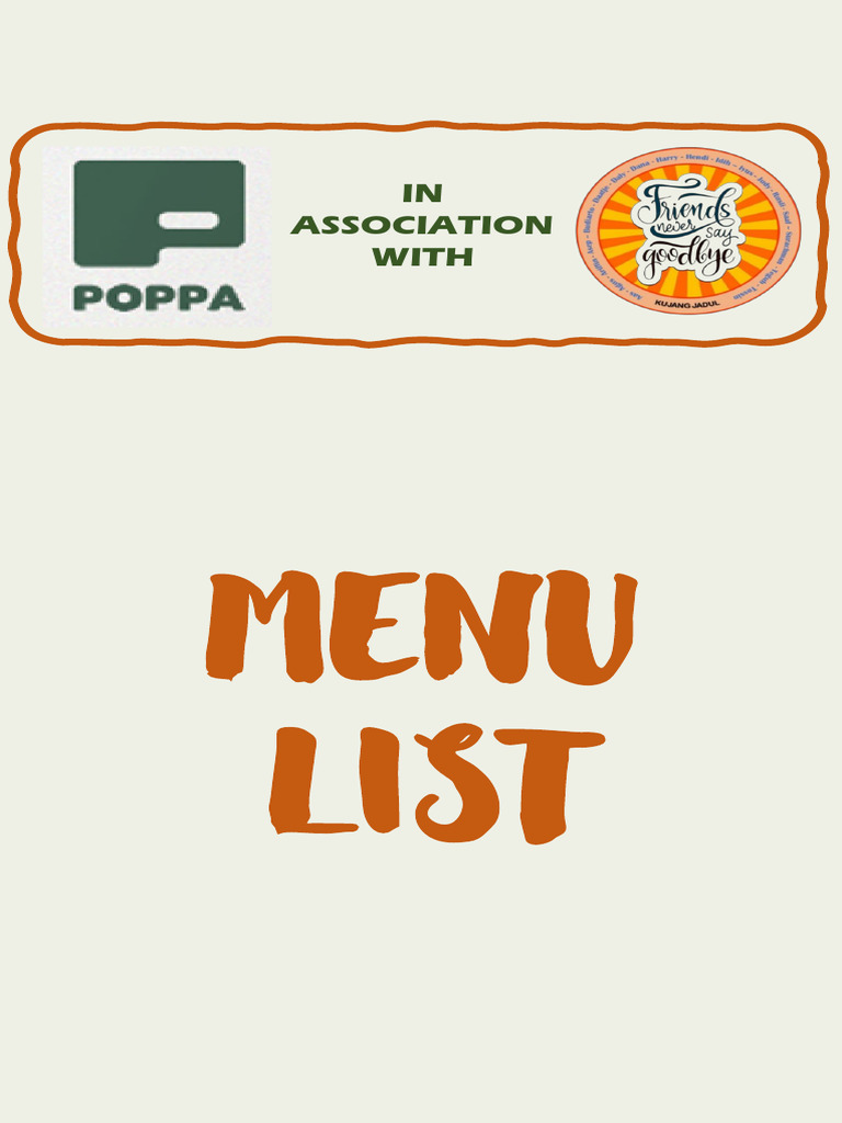 Menu Poppa | PDF
