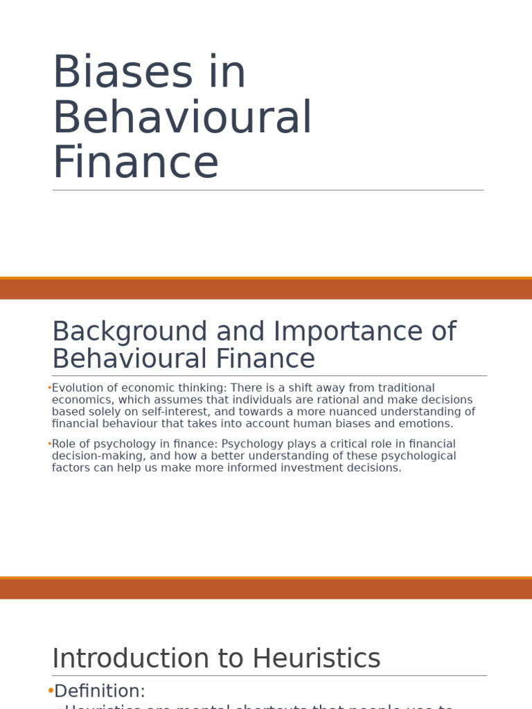 Week Five Lecture Slides and Seminar - Biases in Behavioural Finance ...