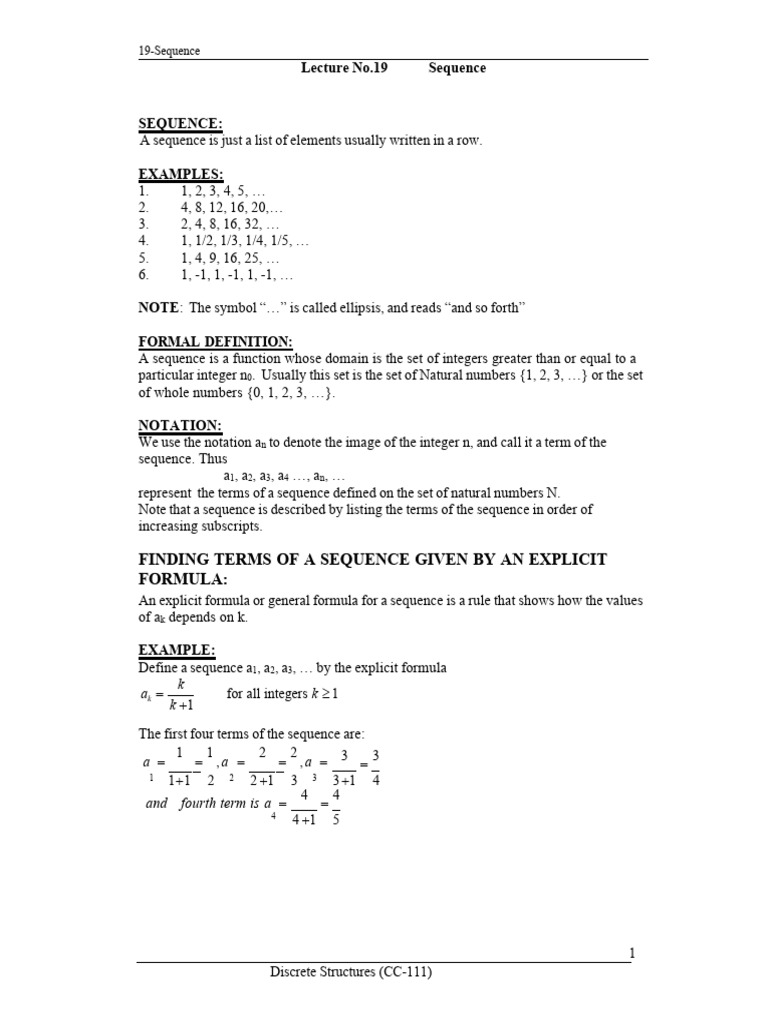 Sequence & Series | PDF | Summation | Sequence