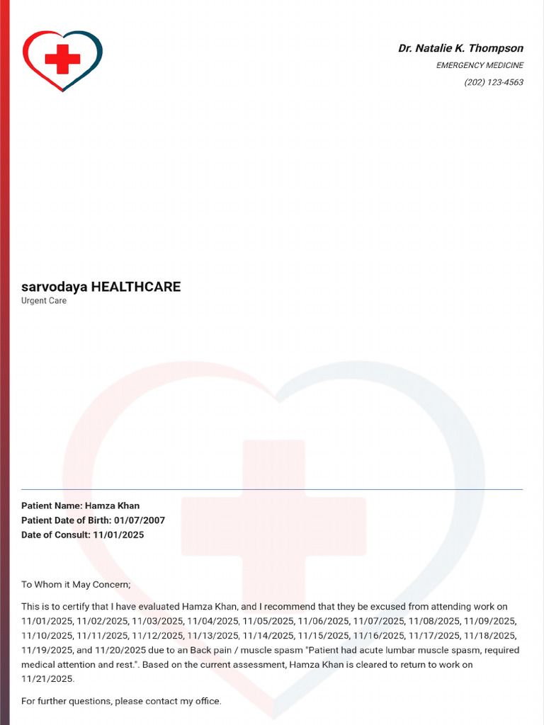 Doctor Note With Signature | PDF