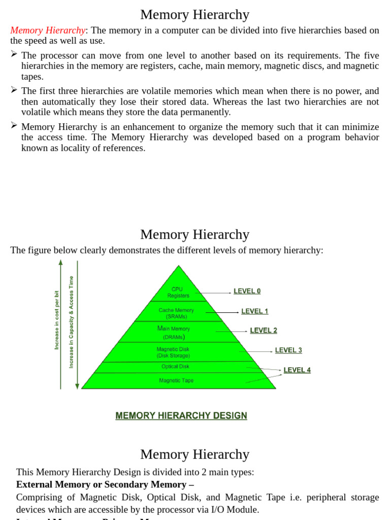 Memory Organization-Memory Hierarchy | PDF | Computer Data Storage | Central Processing Unit