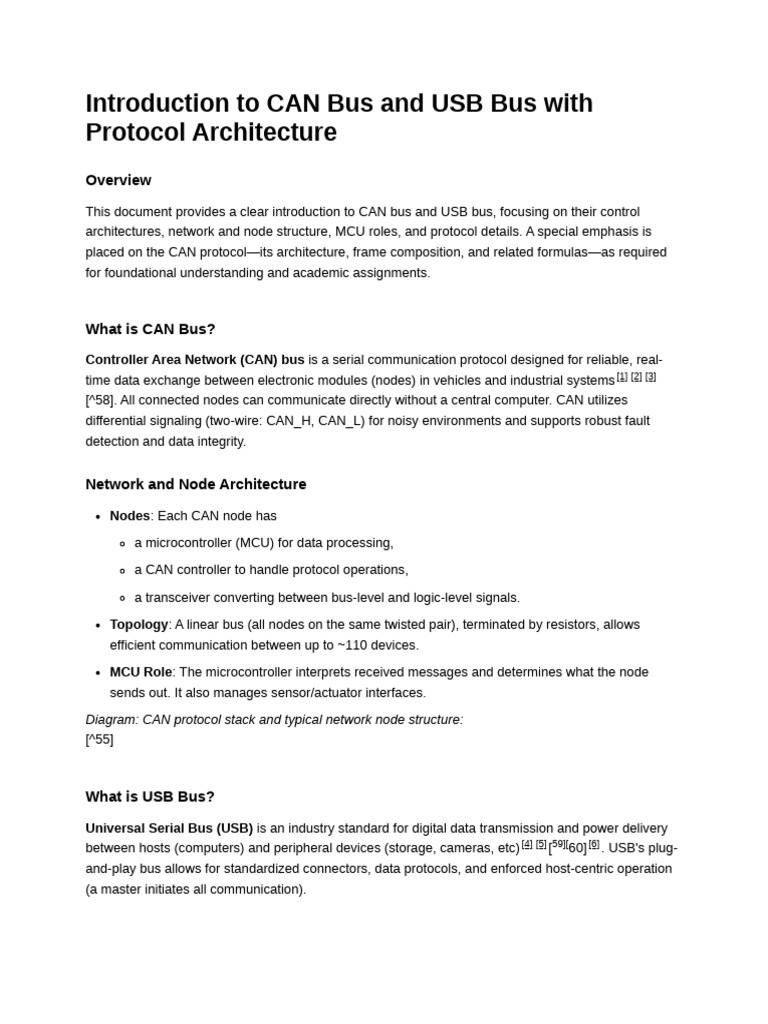 Introduction to CAN and USB Bus Protocols | PDF | Usb | Electrical ...