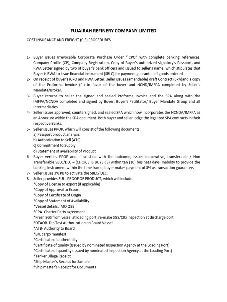 FRCL Cif | PDF | Bill Of Lading | Receipt