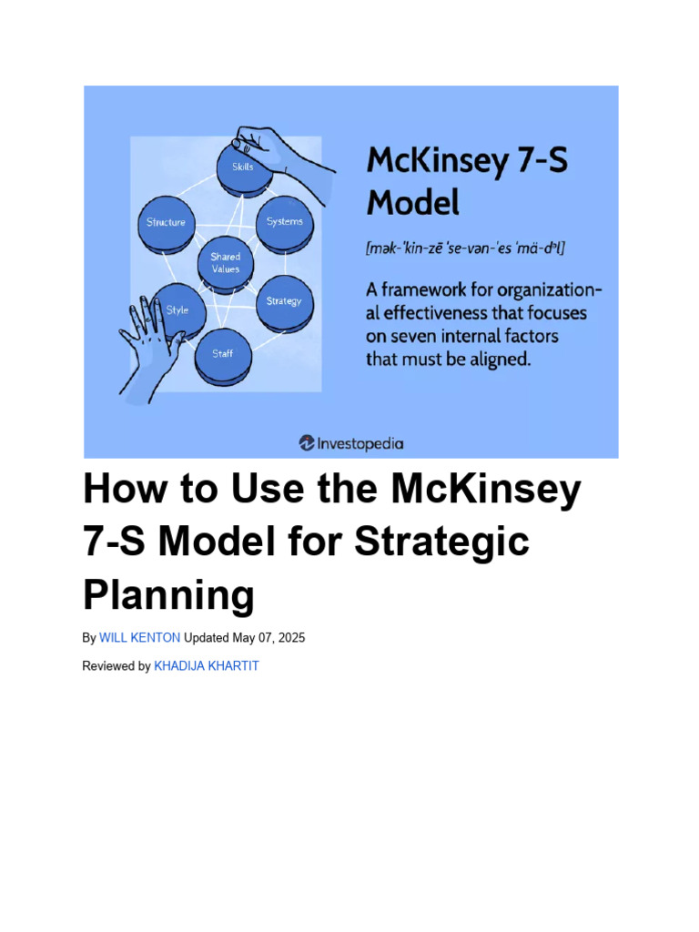 7S McKinsey Framework | PDF | Goal | Strategic Planning