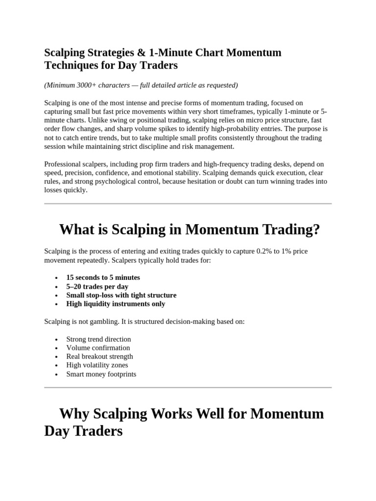 Scalping Strategies & 1-Minute Chart Momentum Techniques For Day ...