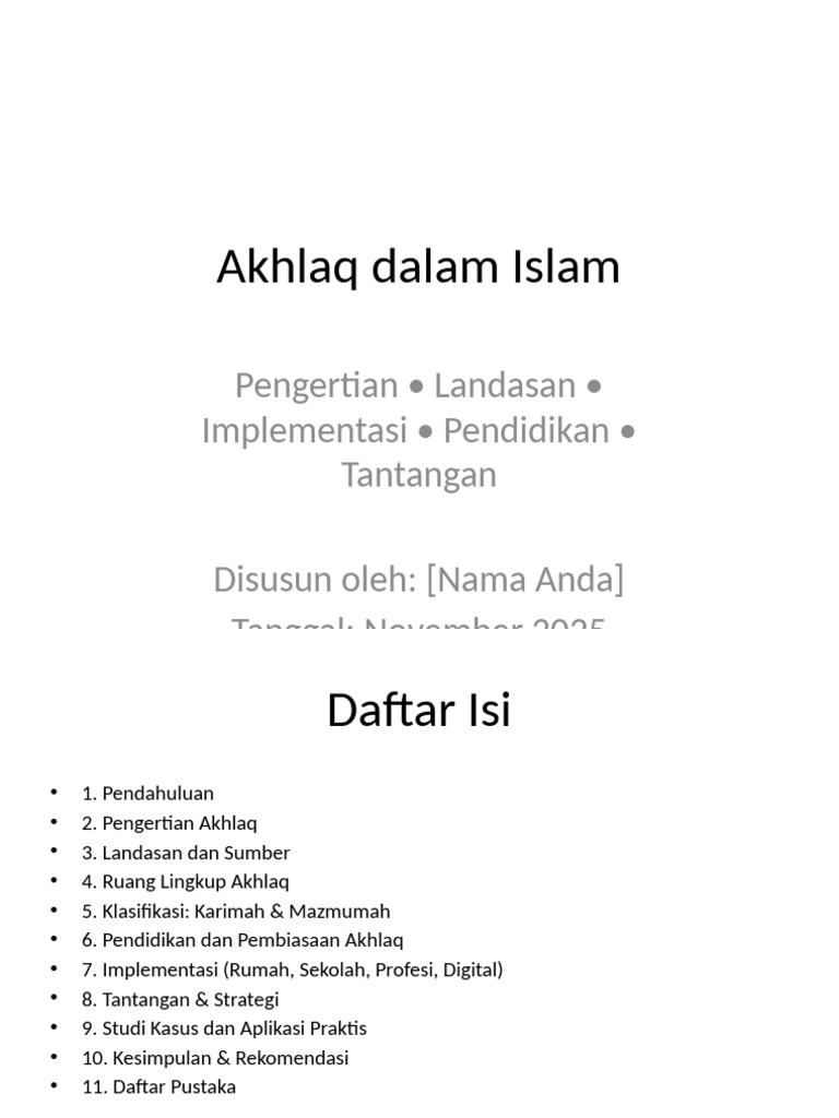 contoh format Akhlaq_dalam_Islam_Presentation | PDF