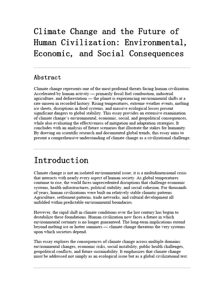 Climate Change and The Future of Human Civilization | PDF | Climate ...