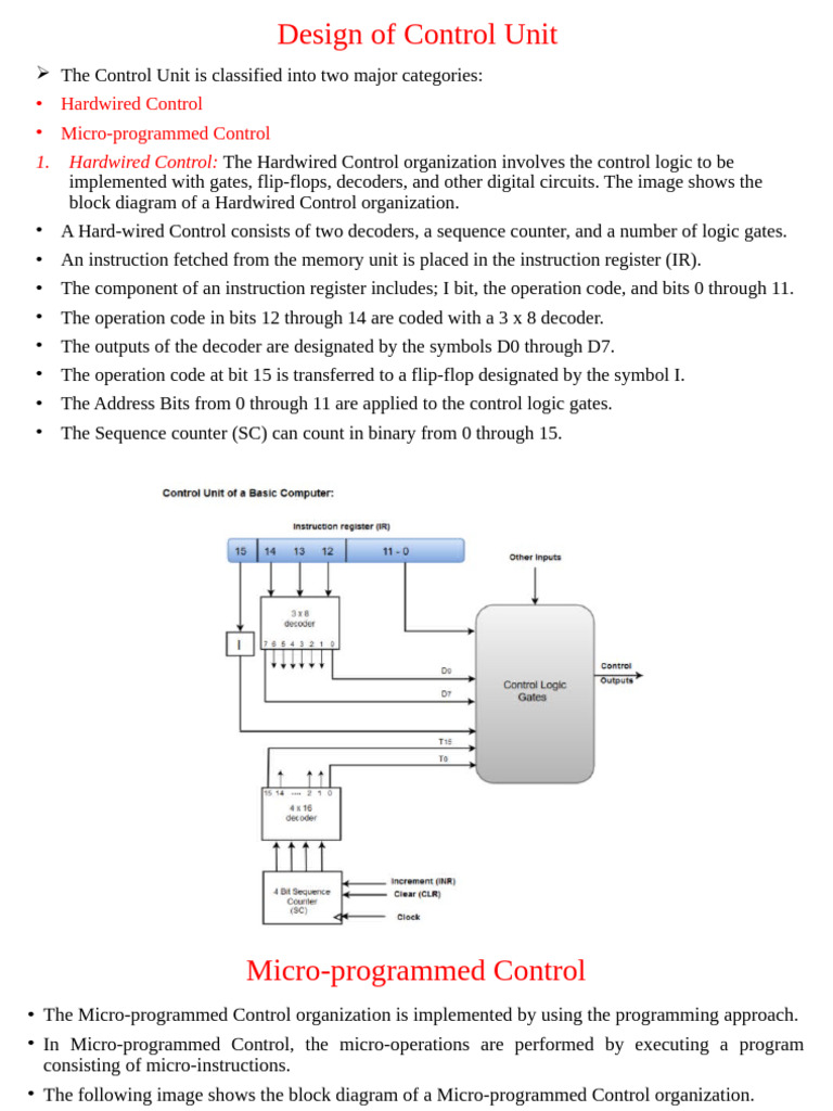 Hardwire and Micro Programmed Control | PDF