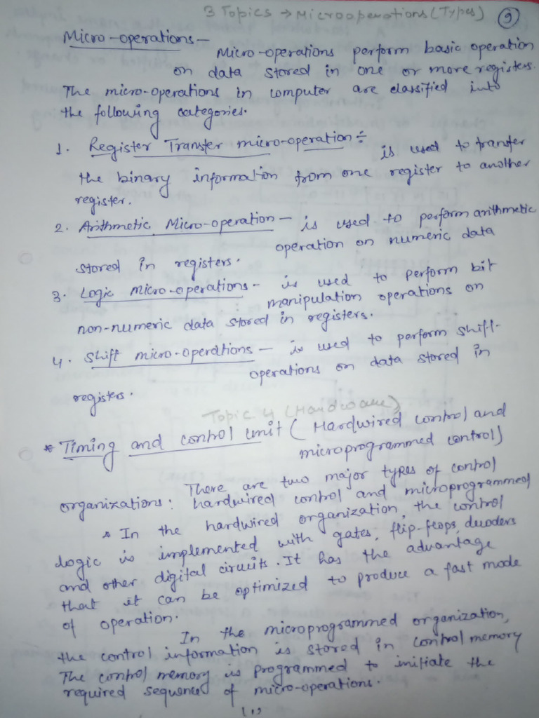 Micro-Operations and Timing and Control Unit | PDF
