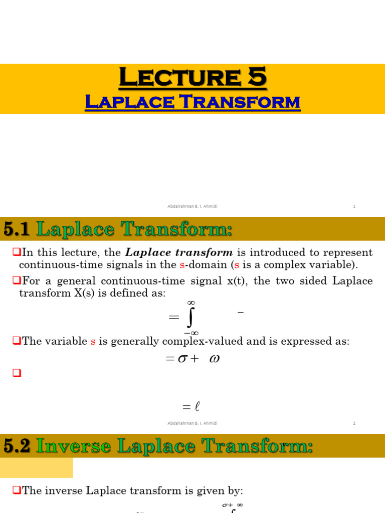 Understanding Laplace Transform Concepts | PDF | Laplace Transform ...