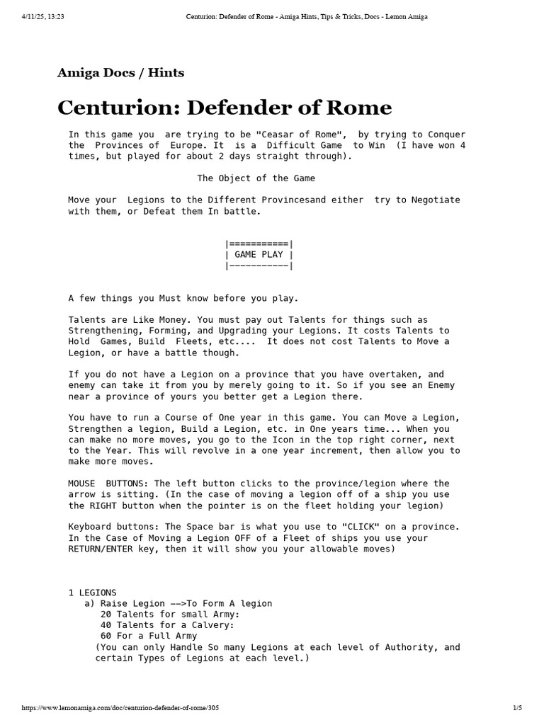 Centurion: Defender of Rome Tips | PDF | Roman Legion | Flanking Maneuver