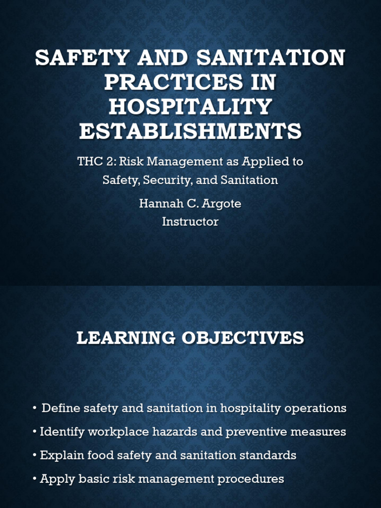 Safety and Sanitation Practices | PDF | Food Safety | Safety