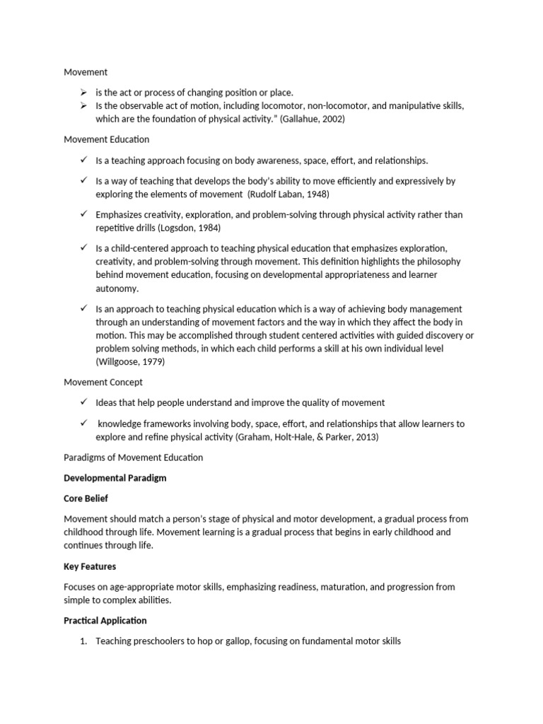 Movement Education | PDF | Learning | Creativity