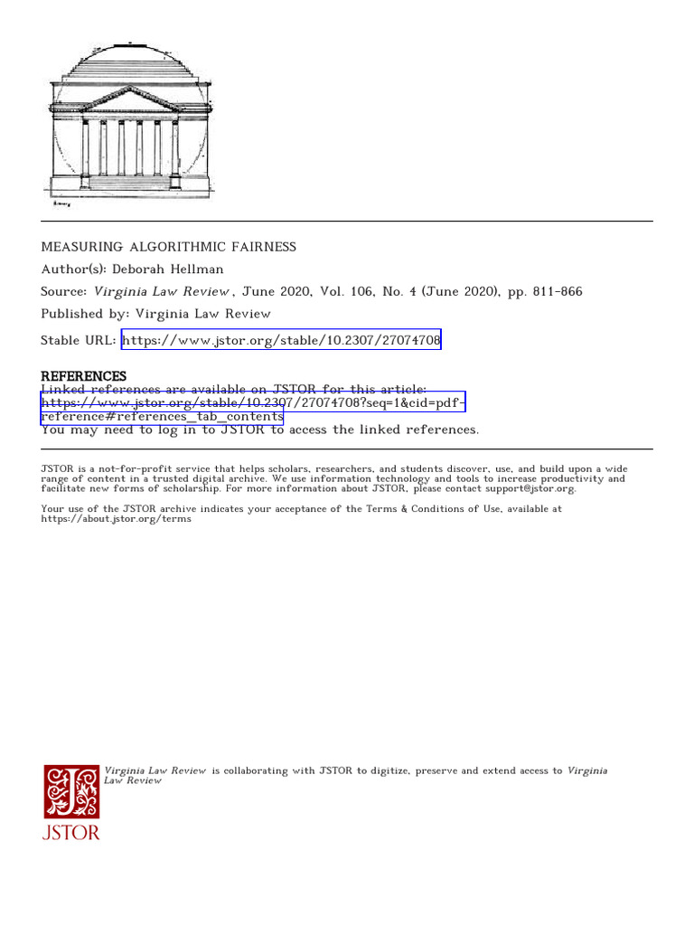 Measuring Algorithmic Fairness | PDF