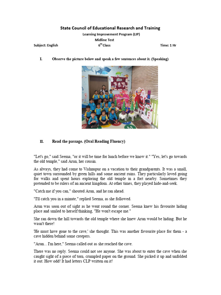 LIP Midline Test Papers-2025-26 EM | PDF | Textiles