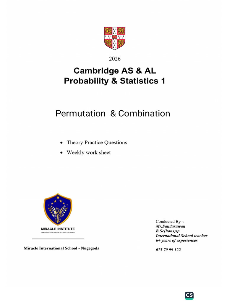 permutations & combination markings scheme | PDF
