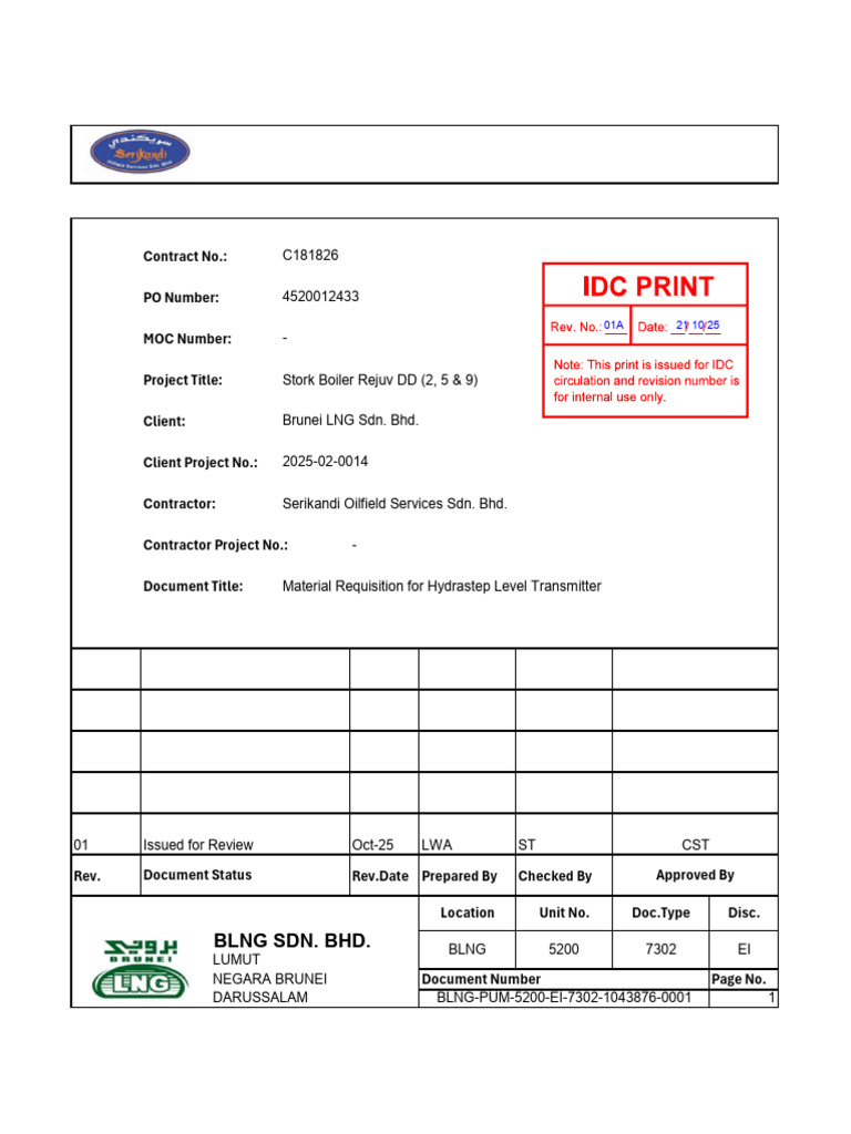 Hydrastep Level Transmiter MR-Piping Comment | PDF | Valve ...