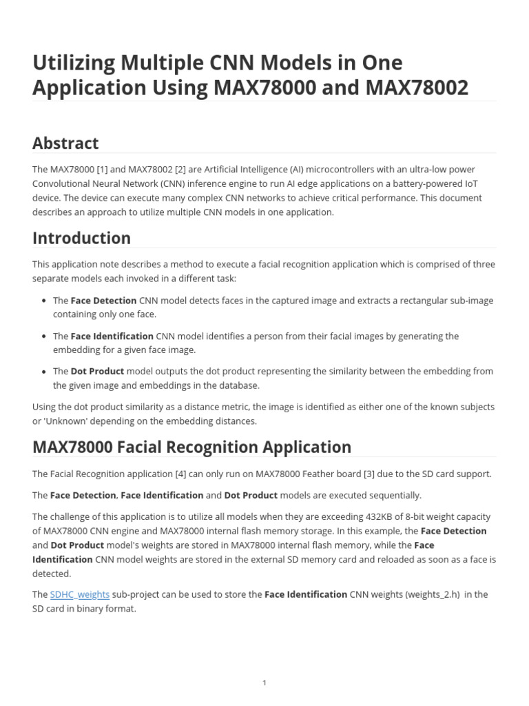 Multi-CNN Models on MAX78000/02 | PDF | Artificial Intelligence ...