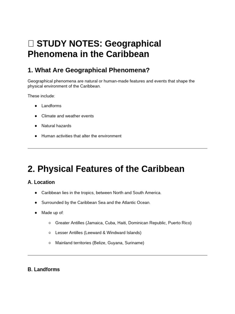 Geographical Phenomenon | PDF | Caribbean | Lesser Antilles