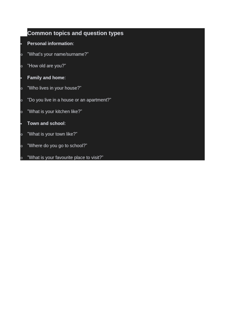 Common Questions for Personal and Home Topics | PDF