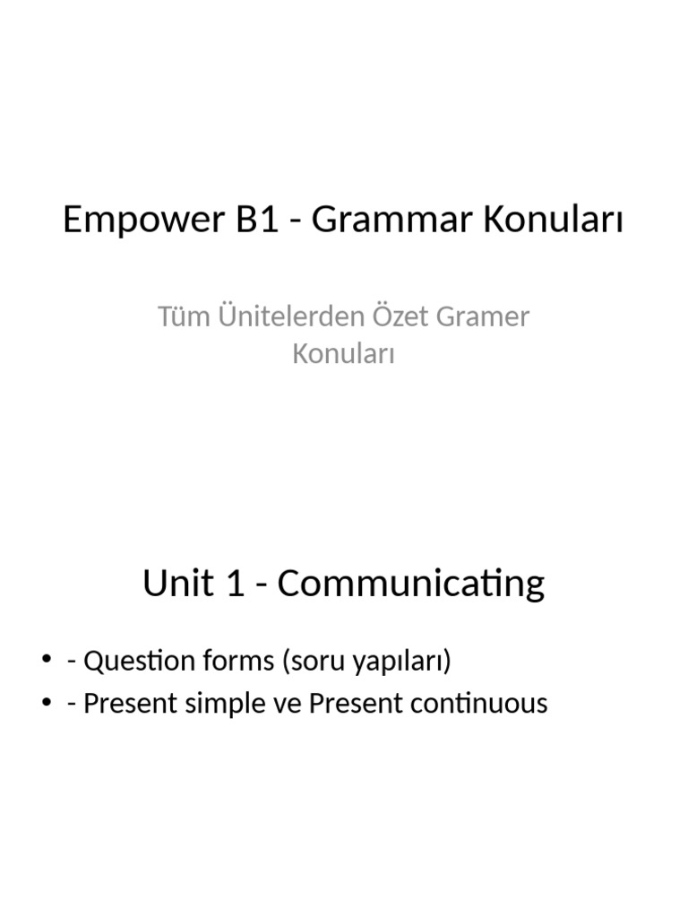 Empower B1 Grammar Topics | PDF