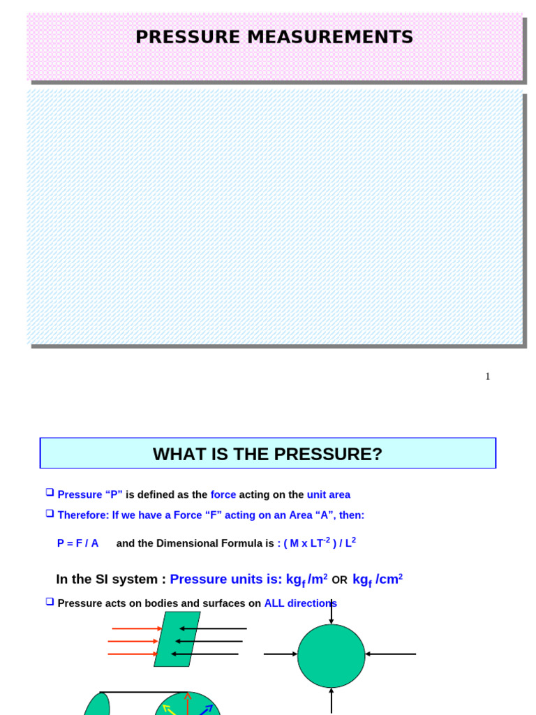 22 Pressure | PDF | Pressure Measurement | Pressure