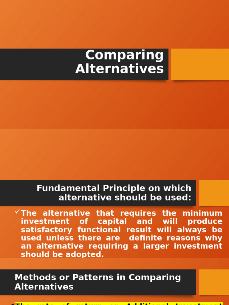 Comparing Investment Alternatives Methods | PDF | Investing | Applied ...