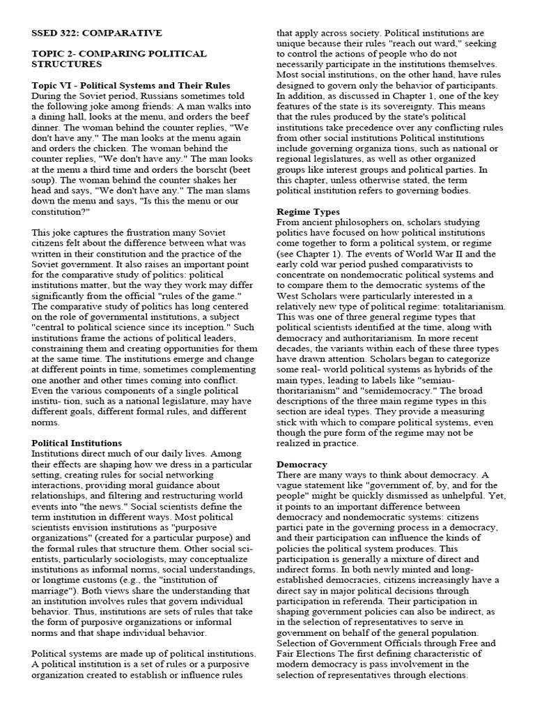 Ssed 322 Reviewer Chapter 6 10 Finals | PDF | Totalitarianism | Elections