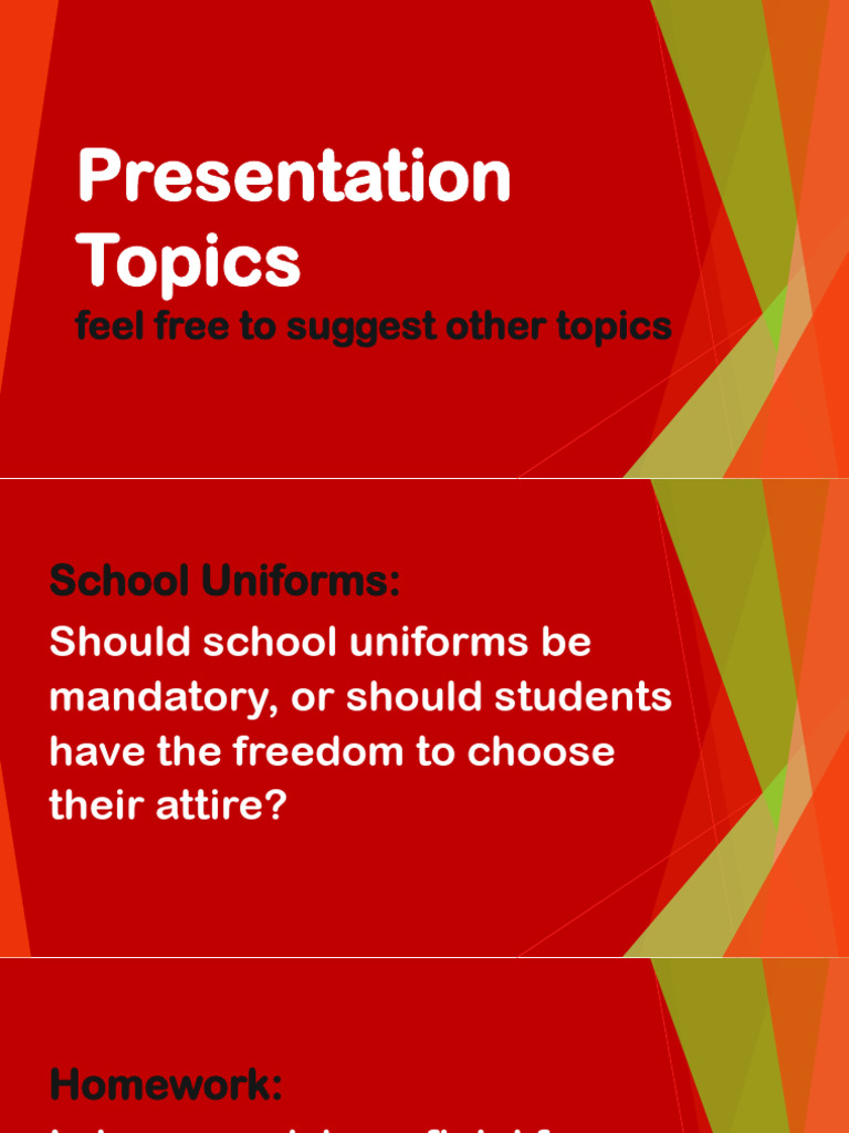 Presentation Topics 2 | PDF