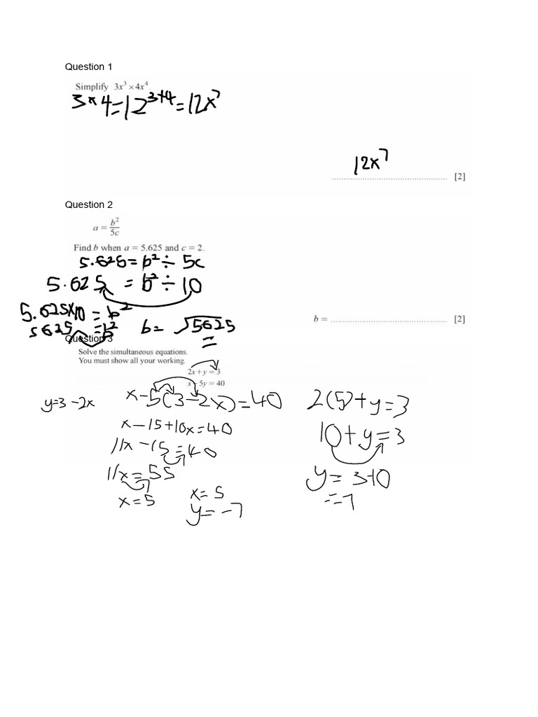Year 8 Worksheet 24th Nov 2025 | PDF