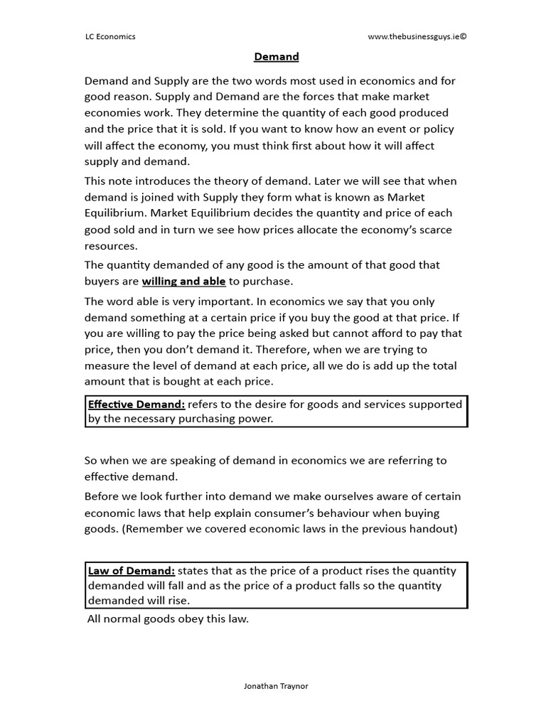 Demand | PDF | Demand | Demand Curve